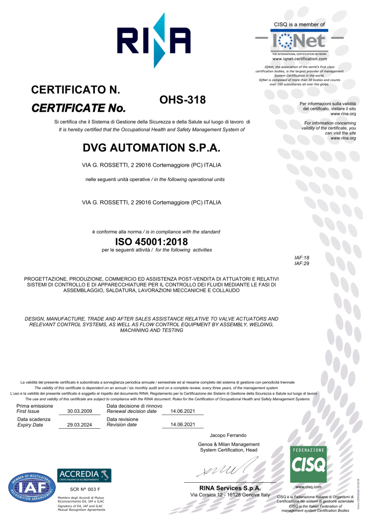 Certifications - DVG Automation